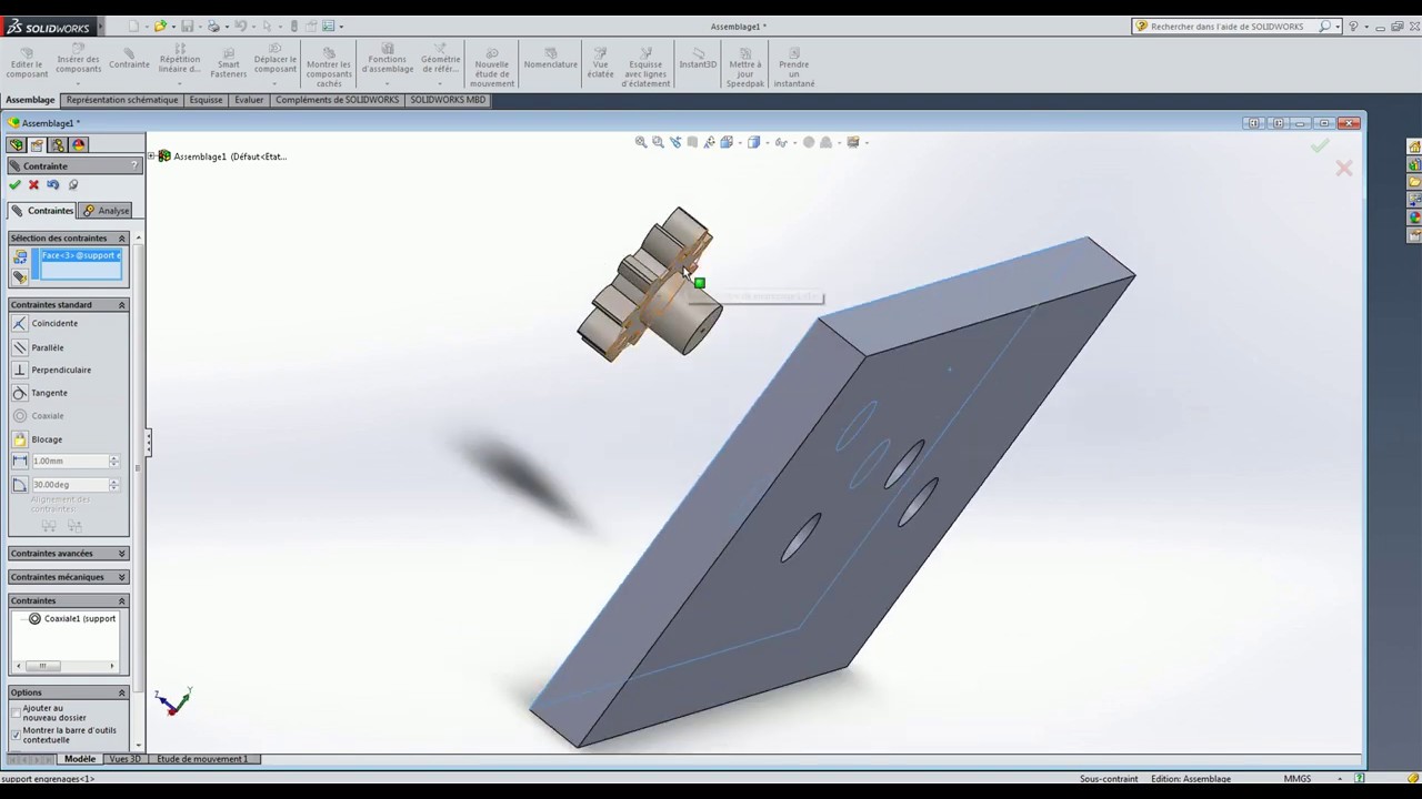 Tutoriel solidworks engrenages partie 2 : assemblage des engrenages ...