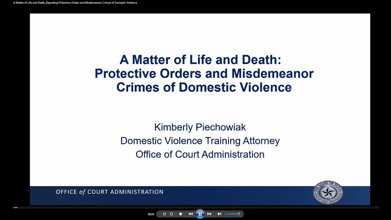 A Matter of Life and Death Reporting Protective Orders and Misdemeanor ...