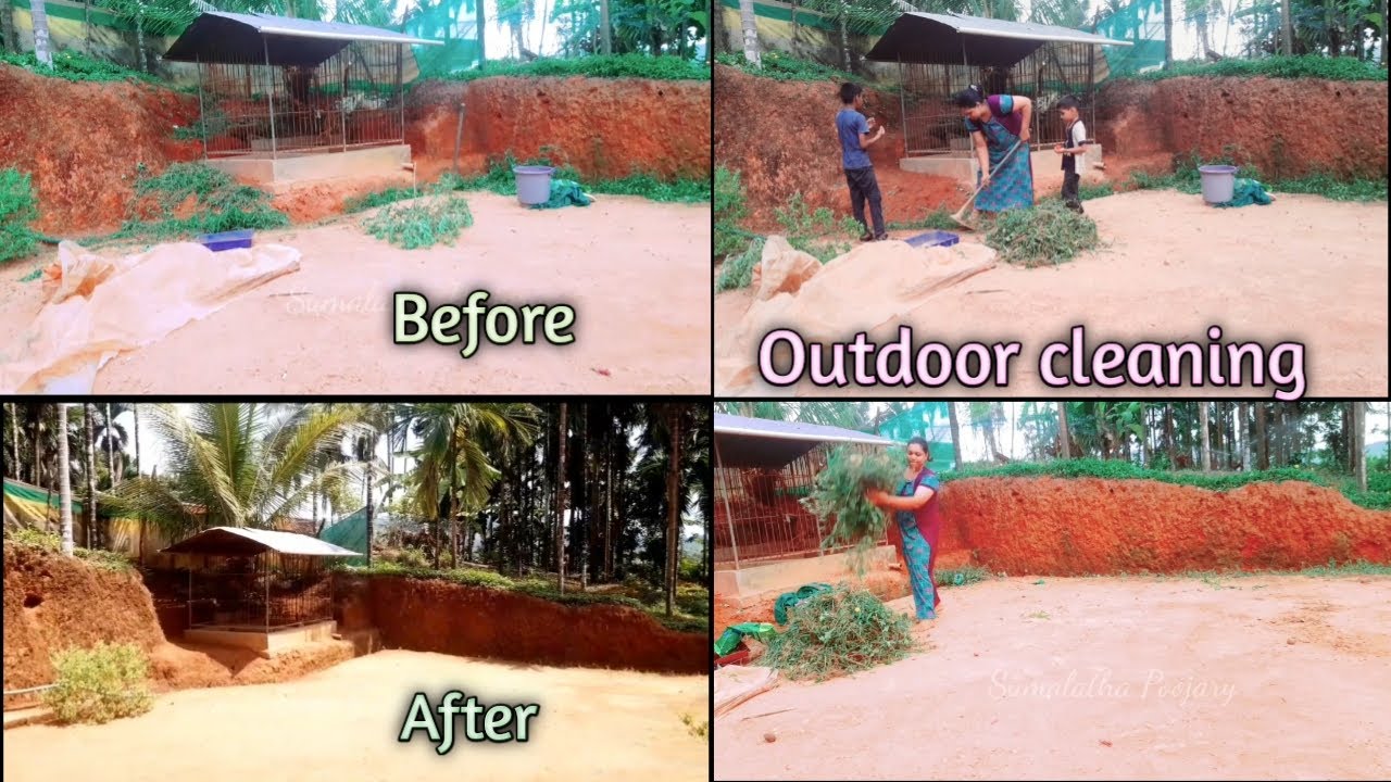 Outdoor cleaning routine// Outside cleaning vloge// Real Village life ...