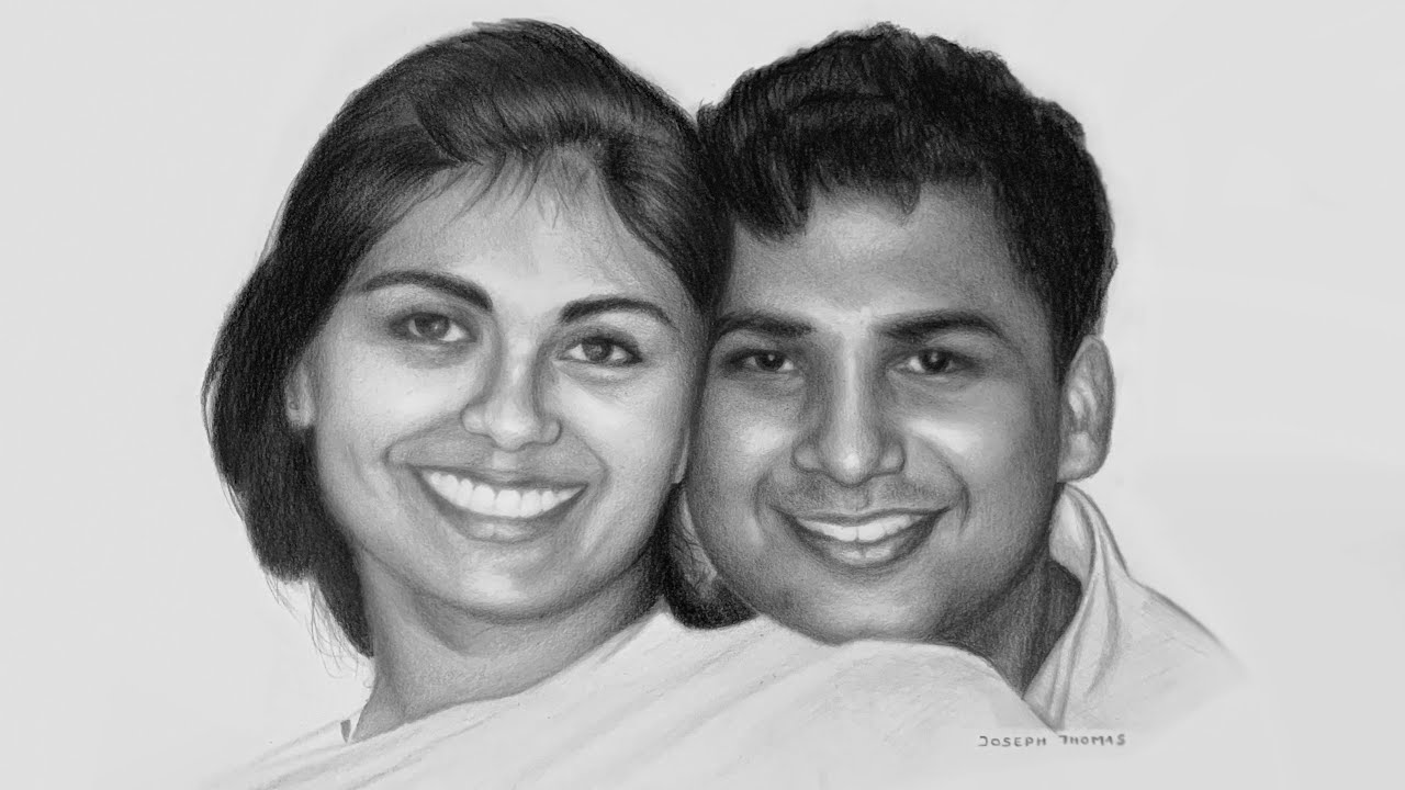 Drawing a Lovely Couple - Pencil Drawing Time-lapse - YouTube