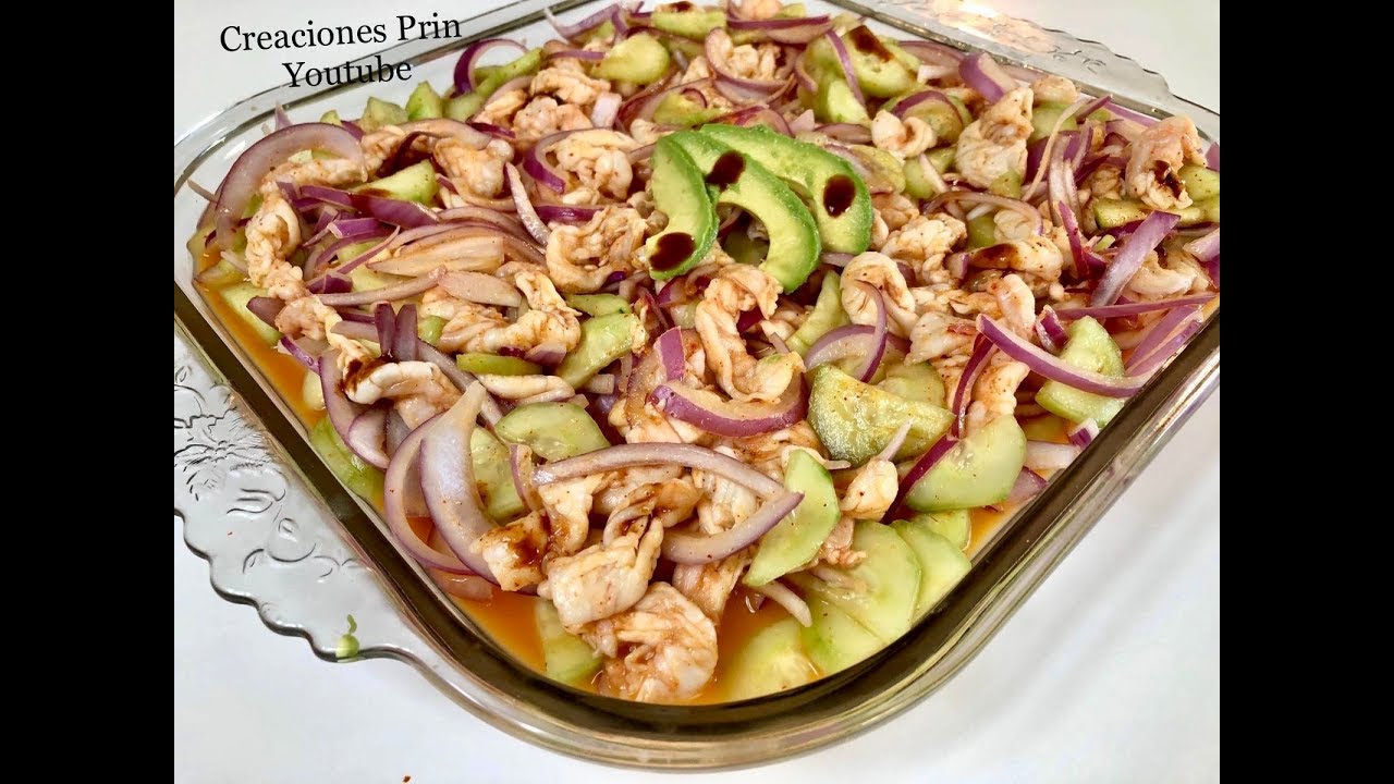 Camarones en aguachile en salsa roja, rapidos de hacer. - YouTube