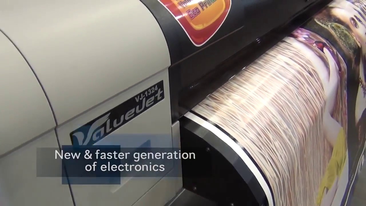 Mutoh ValueJet 1324 Ecosolvent Printer -54" - YouTube