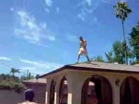 jump off roof into pool - YouTube