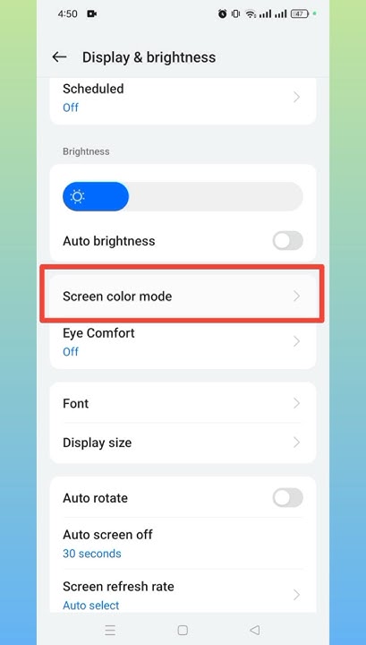 How To Change Screen Color Mode In Mobile | screen color mode kaise badle #shorts #screencolor ...