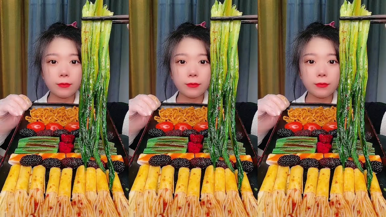 Chewing sound Food platter Voice control eating #049 - YouTube