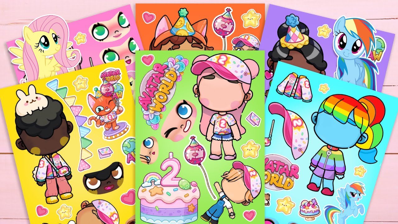 [ToyASMR] MLP VS Avatar World Sticker Book Rainbow Dash and Flutter Shy ...