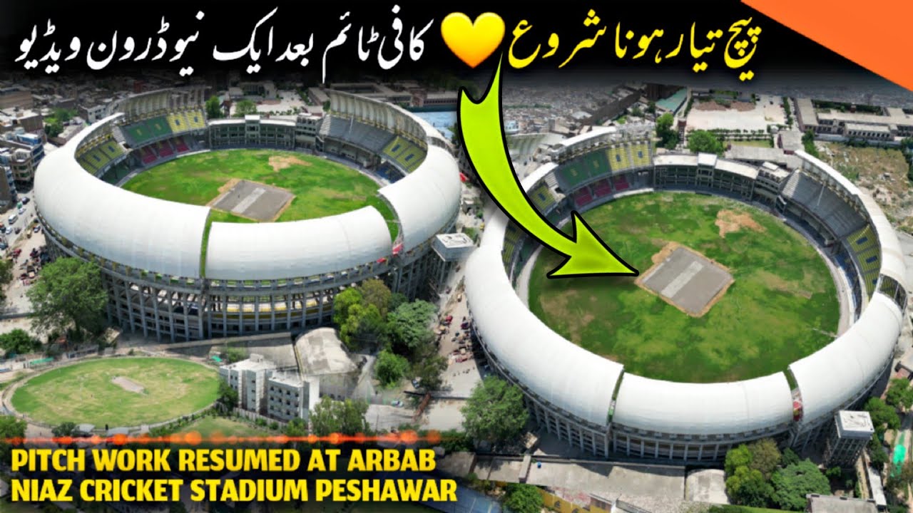 Work Resumed 🤩 Today's Arbab Niaz cricket stadium peshawar latest ...