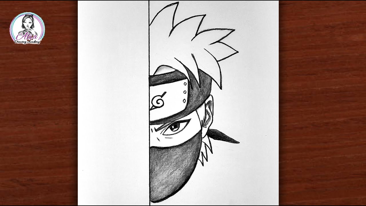 How to Draw Kakashi Hatake | How to Draw Kakashi Half Face | Naruto ...