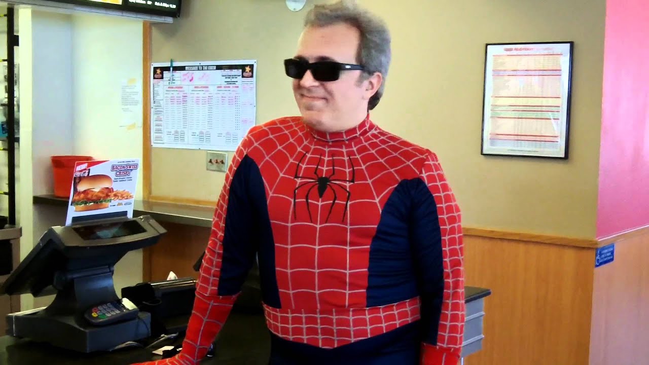 Spider-man at Carl's Jr. - YouTube