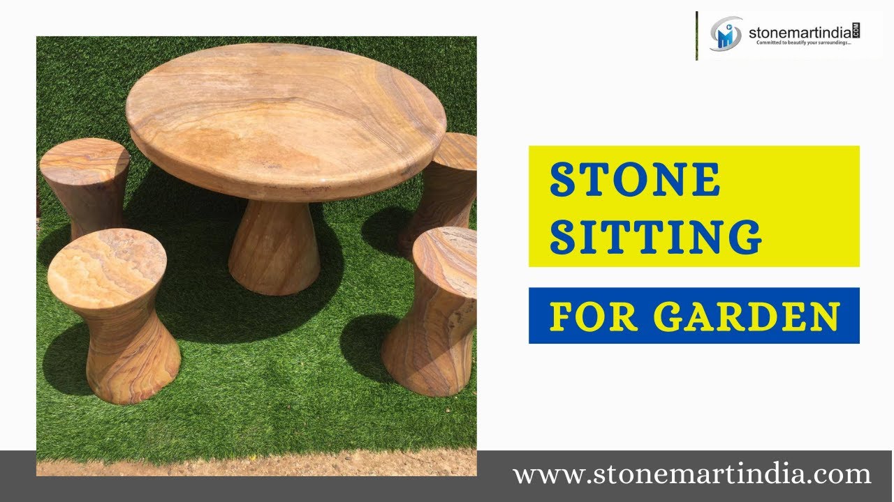 STONE TABLE AND CHAIRS FOR GARDEN | STONE SITTINGS | STONE FURNITURE ...