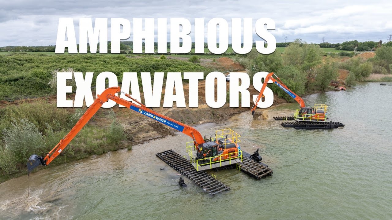 Two New Amphibious Excavators for Land + Water - YouTube