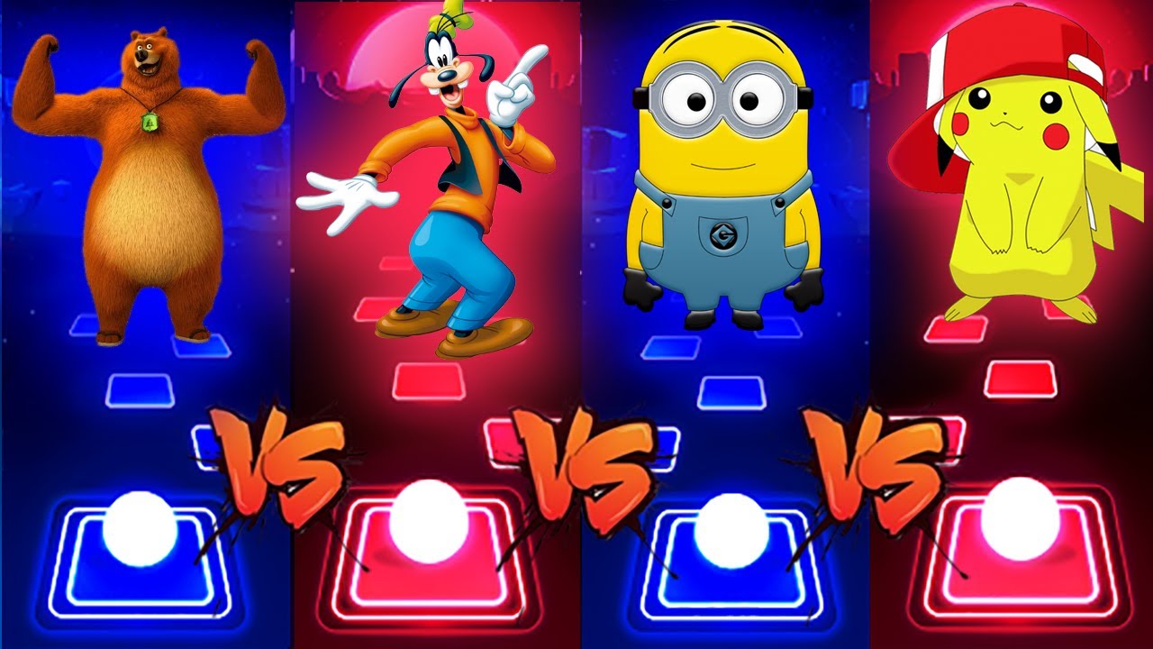 GIZZY 🆚 GOOFY 🆚 MINION 🆚 PIKACHU | TILES HOP EDM RUSH - YouTube