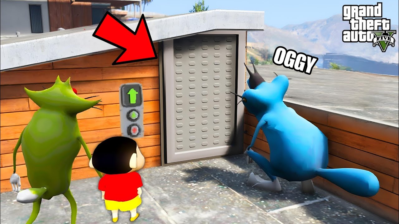 OGGY & JACK Found Secret Door Near Franklin's Terrace in GTA 5! - YouTube