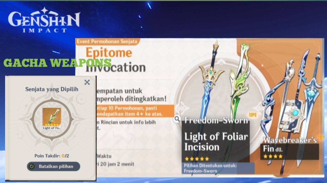 gacha weapon eksplorasi dulu dan hasilnya luar biasa - Genshint Impact ...