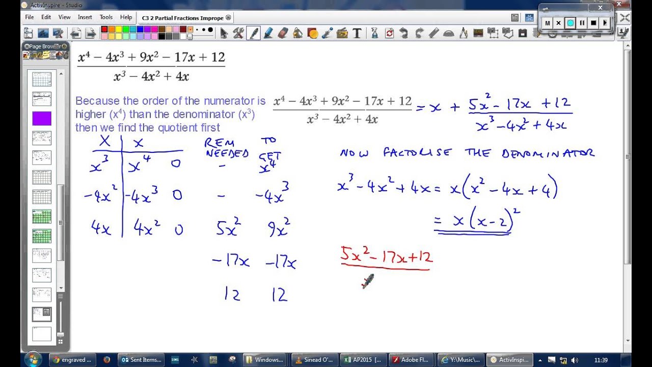 Partial improper fractions3 - YouTube