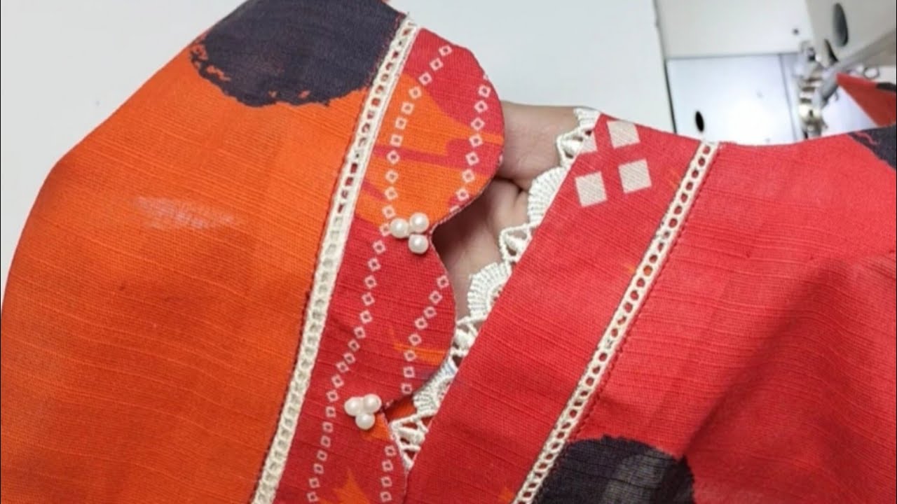 Very Nice Easy Neck Design With Joint Lace & Cutwork Cutting ...