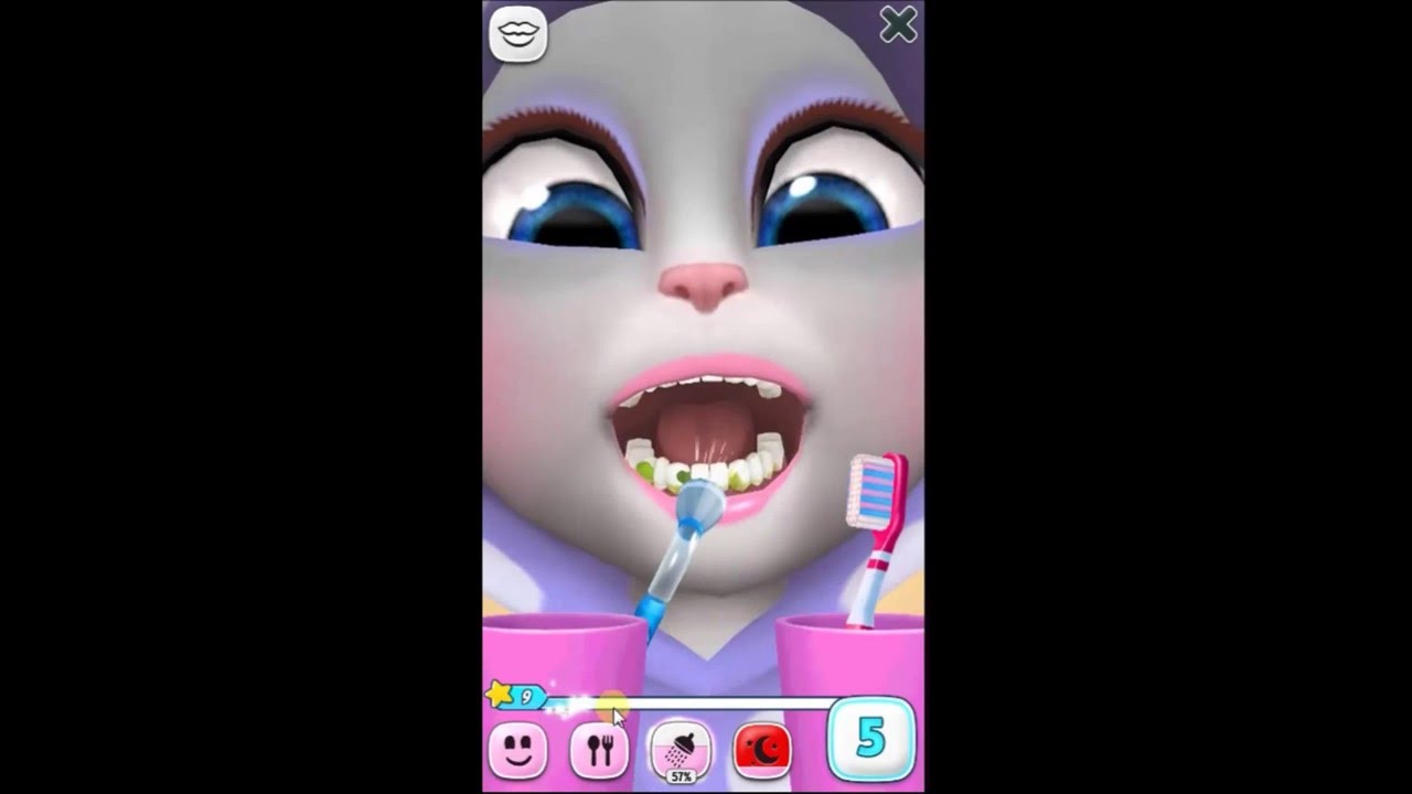 My Talking Angela Level 5 Plays Happy Connect, Hungry Fish, Eating and ...