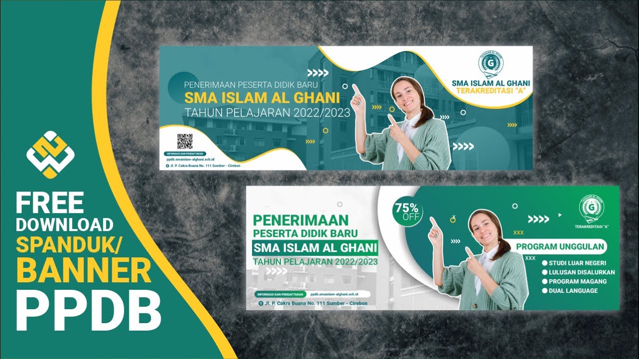 [FREE DESAIN] BANNER PPDB SEKOLAH - YouTube