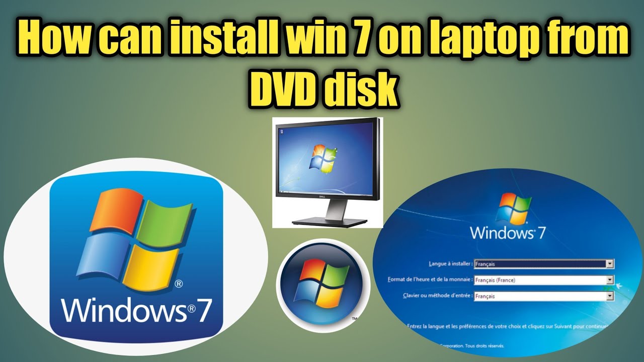 How we can install win 7 on laptop from DVD disk | windows installation ...