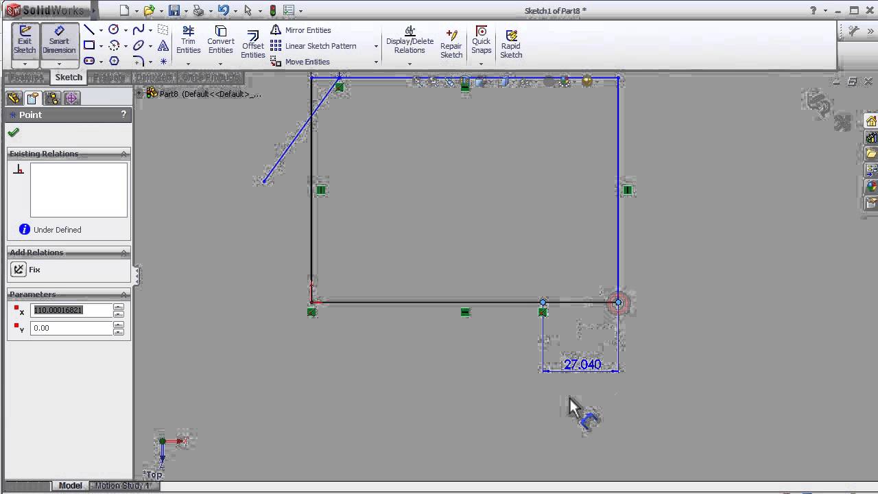 20- SolidWorks Sketch TUTORIAL: POINT 4Sketching - YouTube