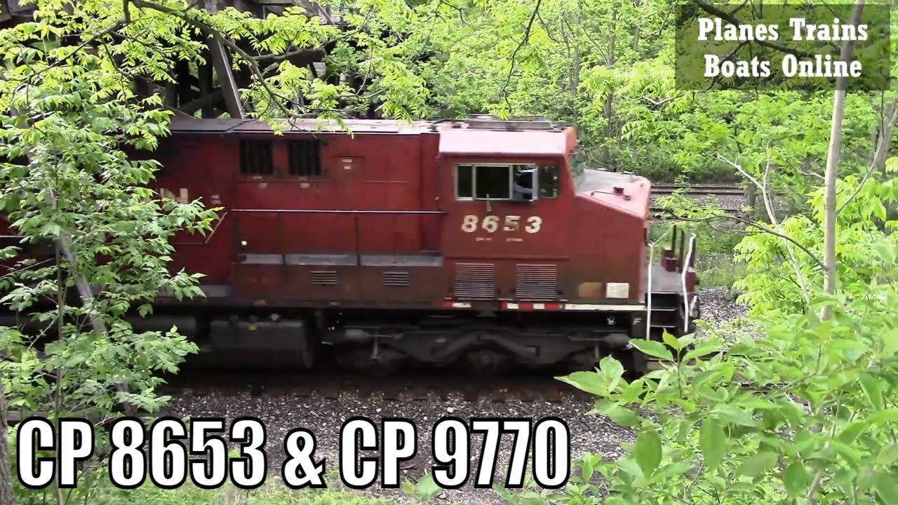 CP 135 - Manifest Train CP 8653 & CP 9770 Locomotives Under Denfield Rd Bridge London - YouTube