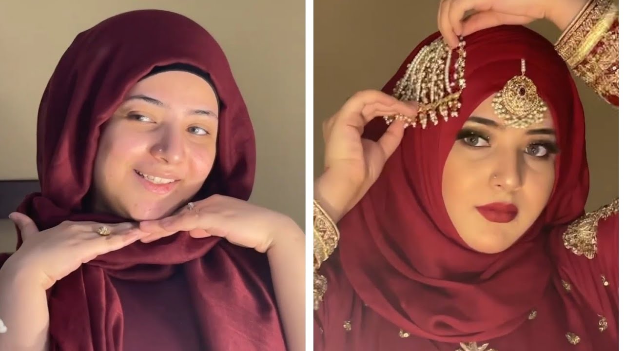 wedding hijab bridal makeup tutorial - YouTube