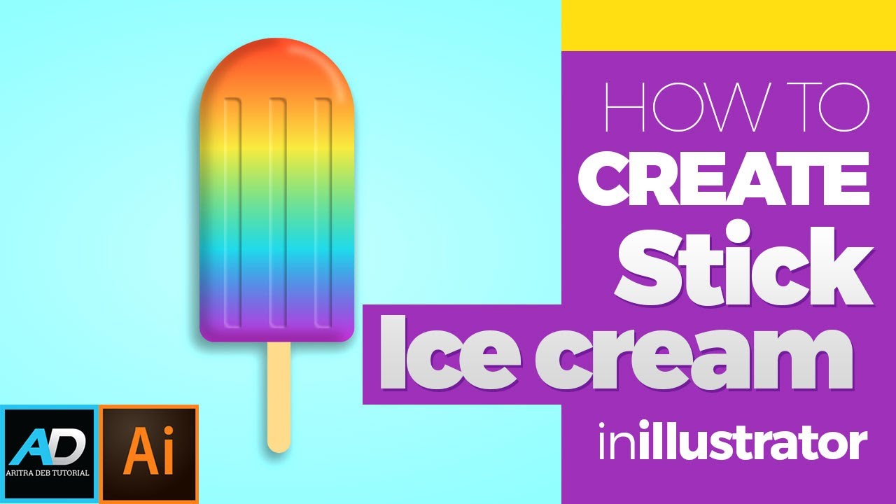 How to Make Stick Ice cream in illustrator | Adobe Illustrator Tutorial ...