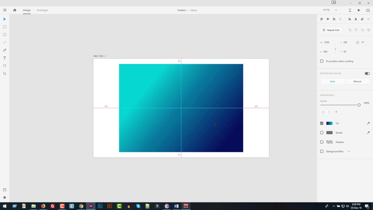 How to apply Gradient background on xd - YouTube