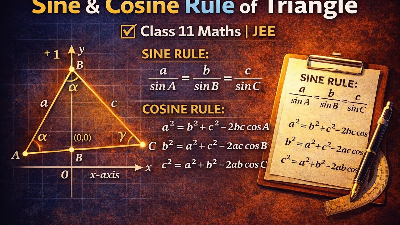 Sine and Cosine Rule of Triangle | Maths | CBSE | Jee Mains - YouTube