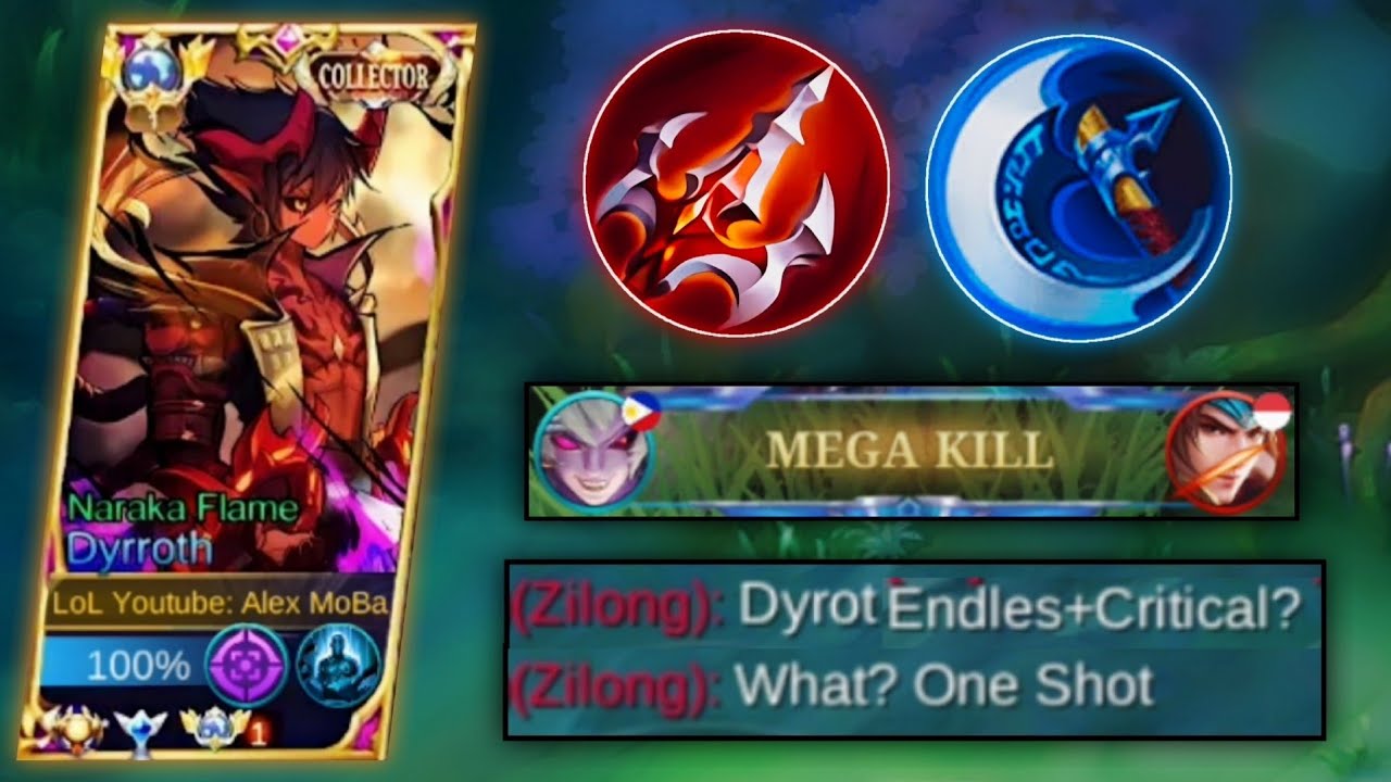 NEW DYRROTH ENDLESS BATTLE + BERSERKER FURY ONE SHOT CRITICAL BUILD ...