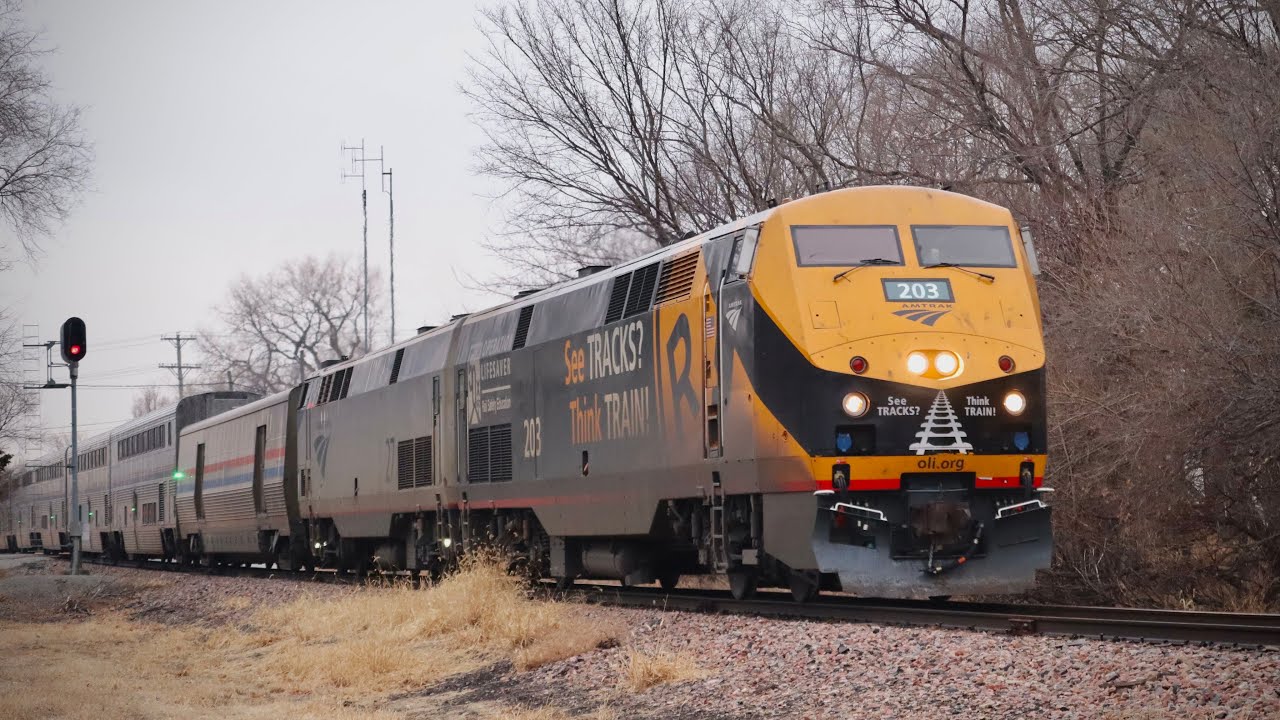 Amtrak 203 Leading #6 at Lincoln - YouTube