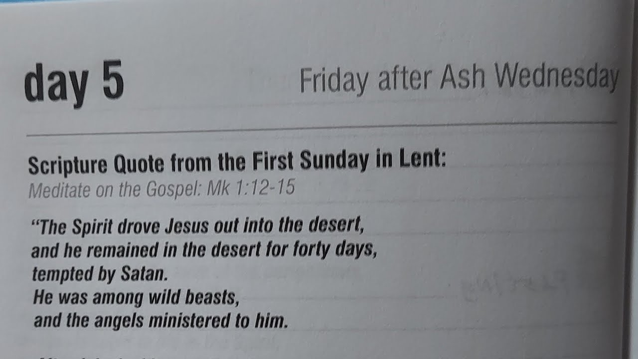 day 5 - Friday after Ash Wednesday - YouTube
