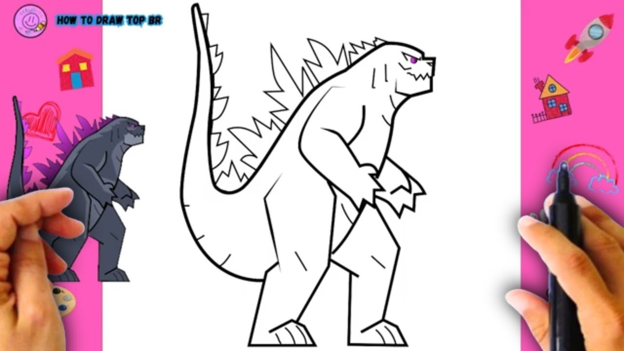 HOW TO DRAW AN GODZILLA EASY DRAWING GODZILLA STEP BY STEP - YouTube