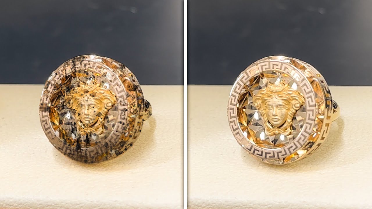 Turning a Bold Gold Ring into Pure Gold Ring - Polish Ring - YouTube