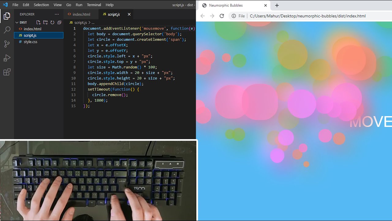 Asmr Programming Neumorphic Bubbles With Javascript And Css No Talking Youtube