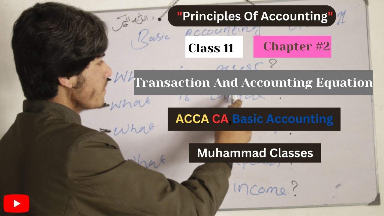 "Principles Of Accounting"|Transaction Accounting Equation|Class11| I _Com Q No 4 basic ...