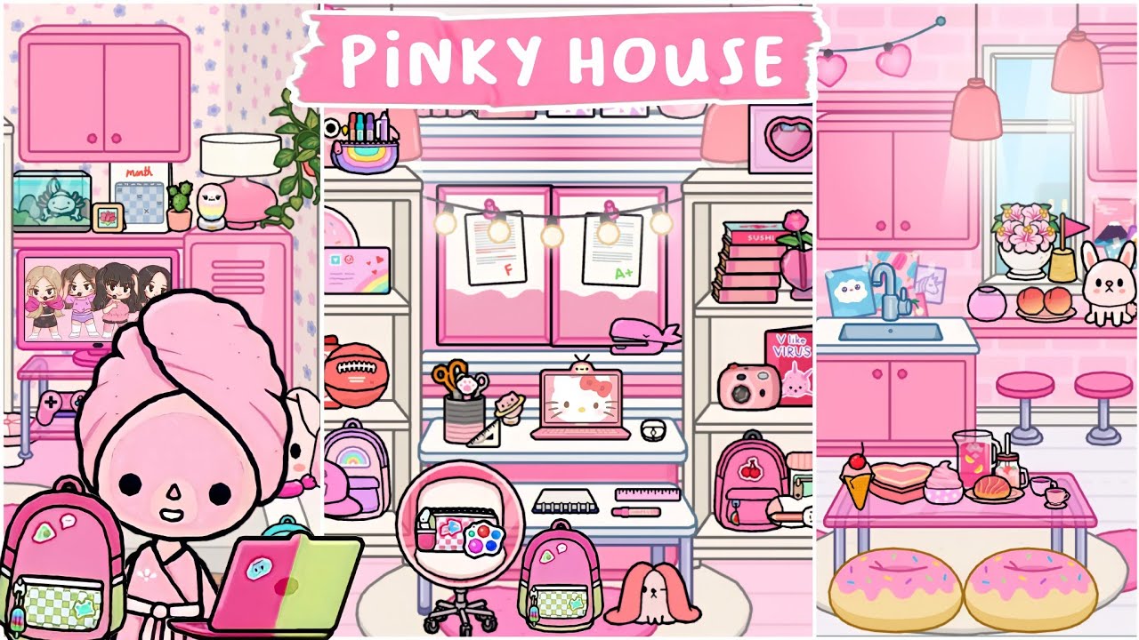 100% FULL PINKY HOUSE DESIGN MAKEOVER💖🏡 | TOCA LIFE WORLD | TOCA BOCA ...