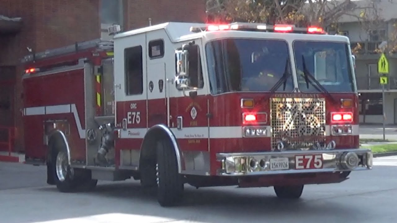 OCFA Engine 75 responding - YouTube