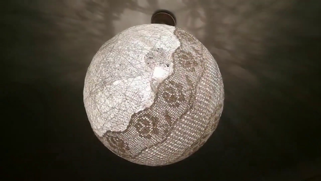 como fazer um candeeiro de tecto com pano de crochê - YouTube