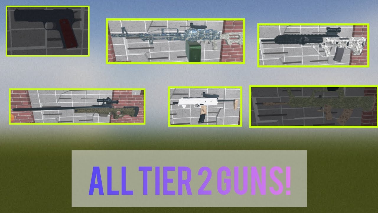 All tier 2 guns showcase and ratings! | Roblox | Zombie Uprising Normal ...