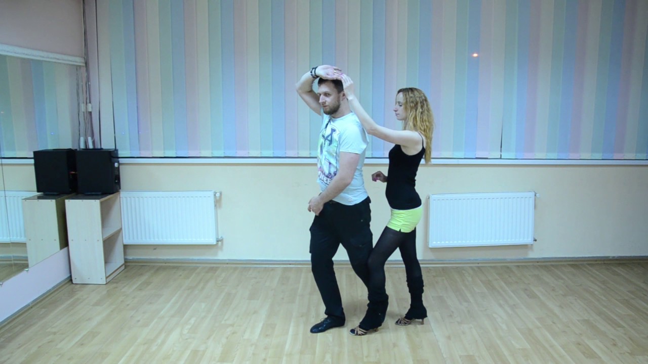 Salsa LA Style Mens right turn in couple three hand positions - YouTube