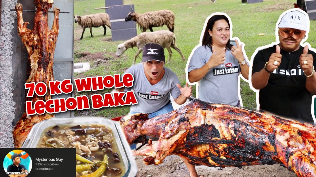 70 KG WHOLE LECHON BAKA MUKBANG W/ @mysteriousguyvlog BY JUST LAFAM ...