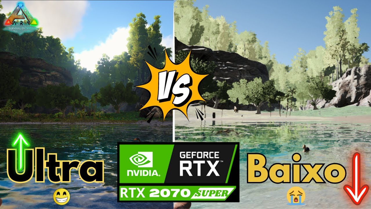 RTX 2070 SUPER. ARK Survival Evolved graficos no ULTRA vs BAIXO - YouTube