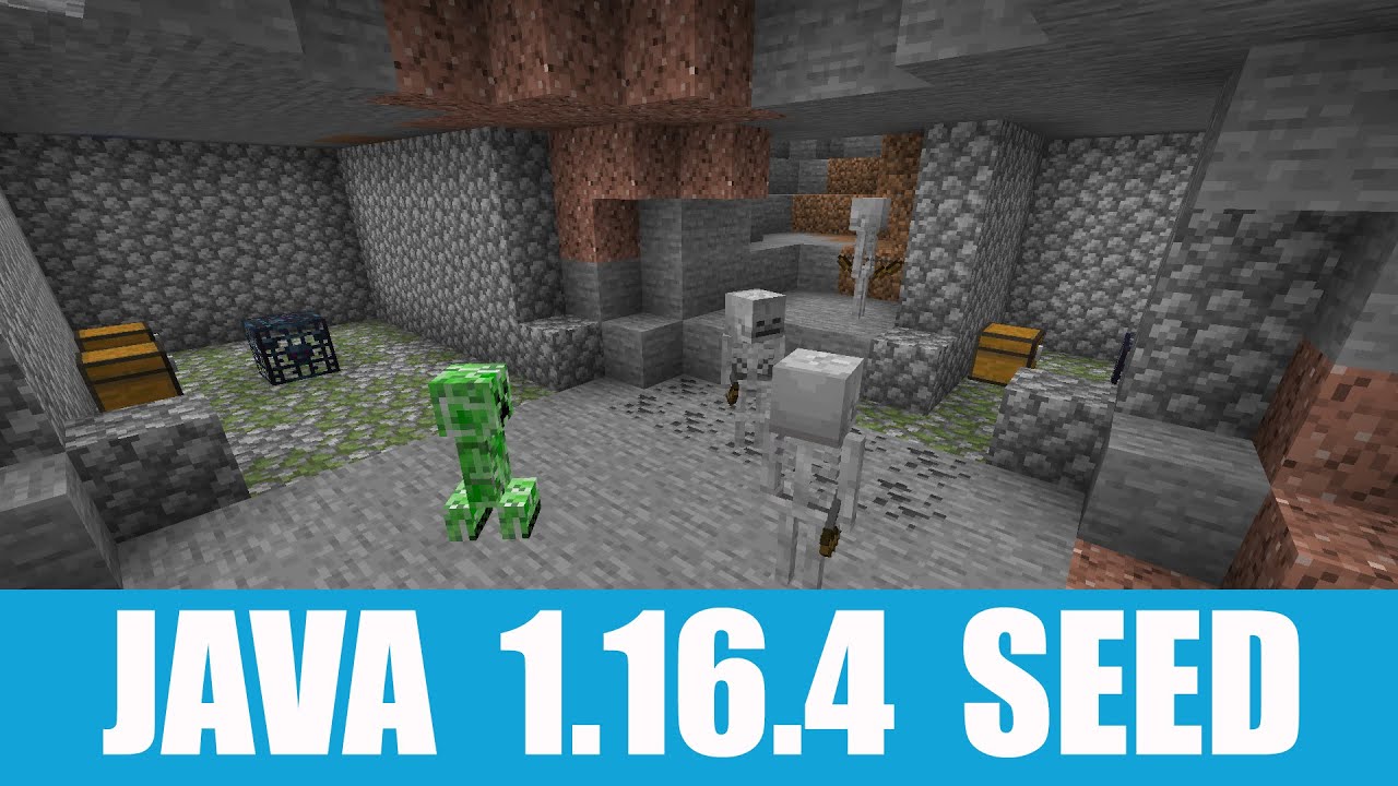 Minecraft Java 1.16.4 Seed: Double dungeon spawner stands between two ...