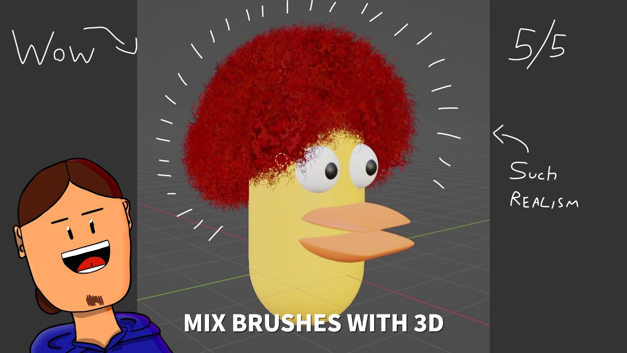 Draw Hair for 3D Characters (Grease Pencil Texture Brushes) - YouTube