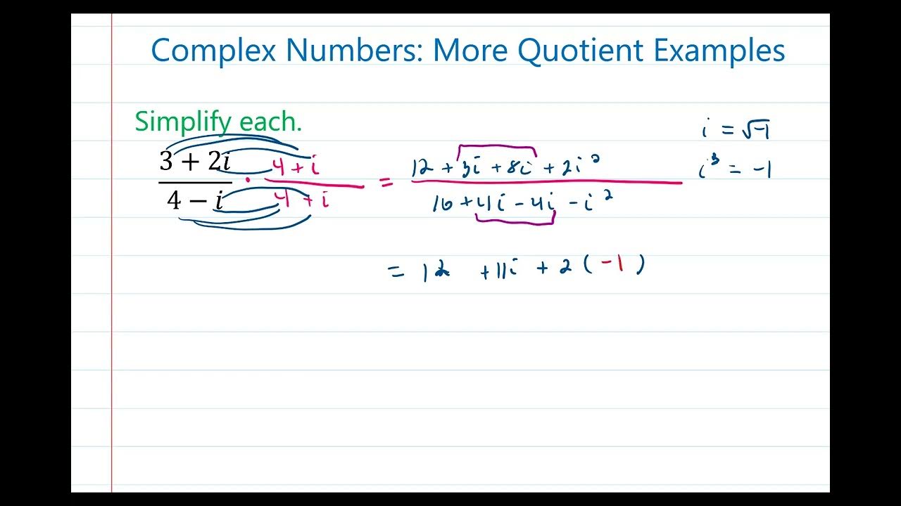 Complex Numbers: More Quotient Examples - YouTube