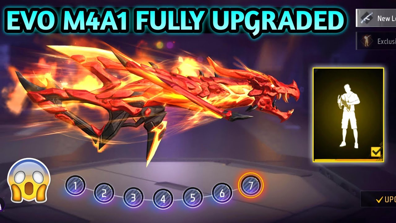 EVO M4A1 MAX🔥INFERNAL DRACO M4A1 UPGRADED😇TOTAL WASTE 11000💎FREE FIRE ...