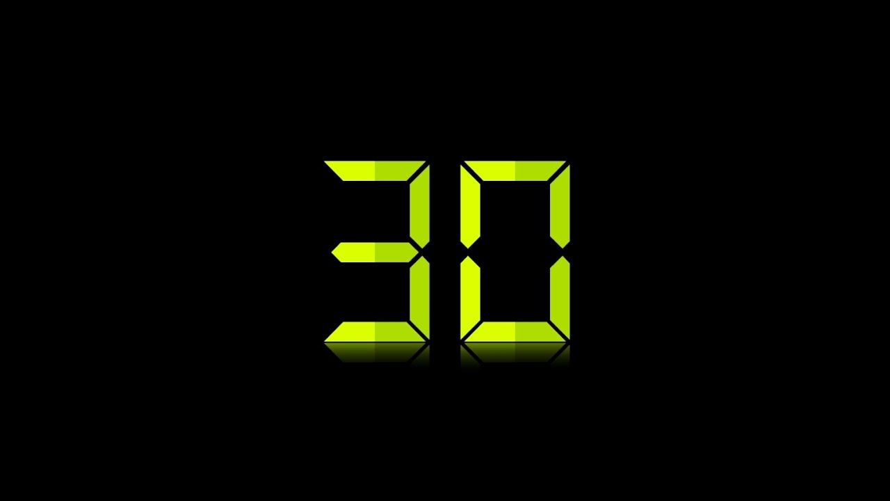 30 Second Countdown Timer for Classrooms - No Music or Audio - YouTube