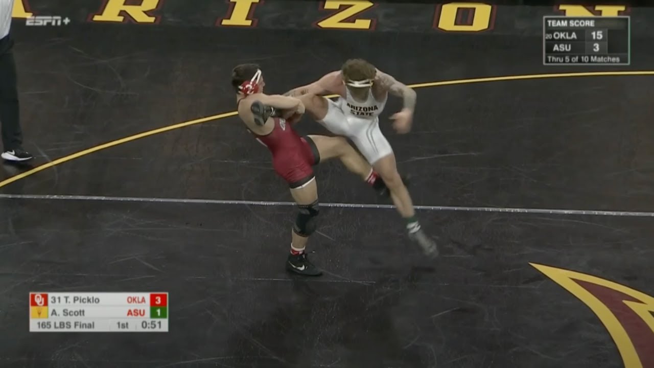 165lbs Tate Picklo (Oklahoma) vs Austin Scott (Arizona State) - YouTube