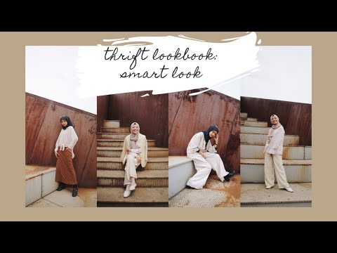 Thrift Lookbook: 7 vintage smart look for hijab, all item for under 150k // hijab outfit lookbook